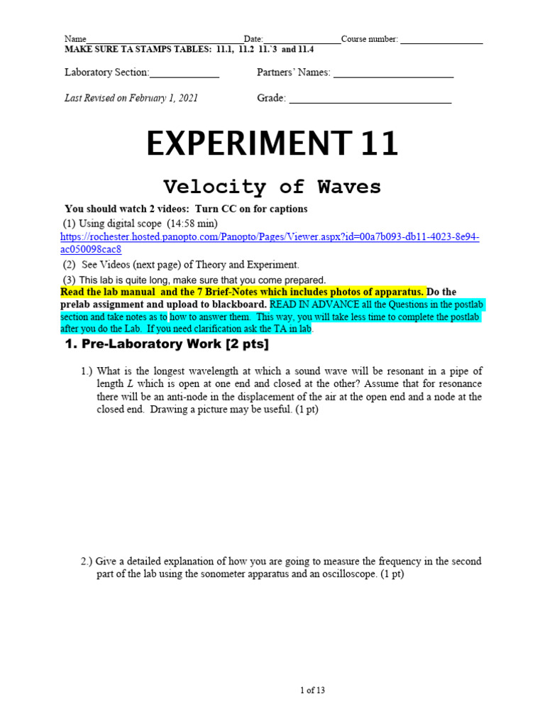 Experiment 11 | PDF