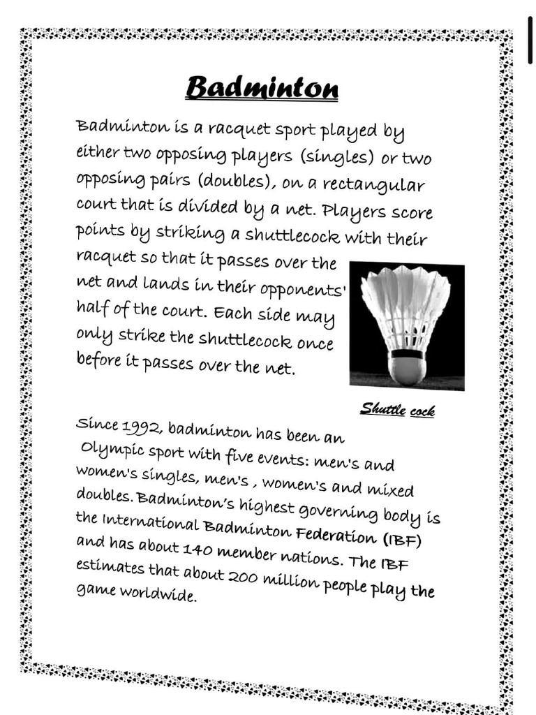 Badminton Practical Report | PDF