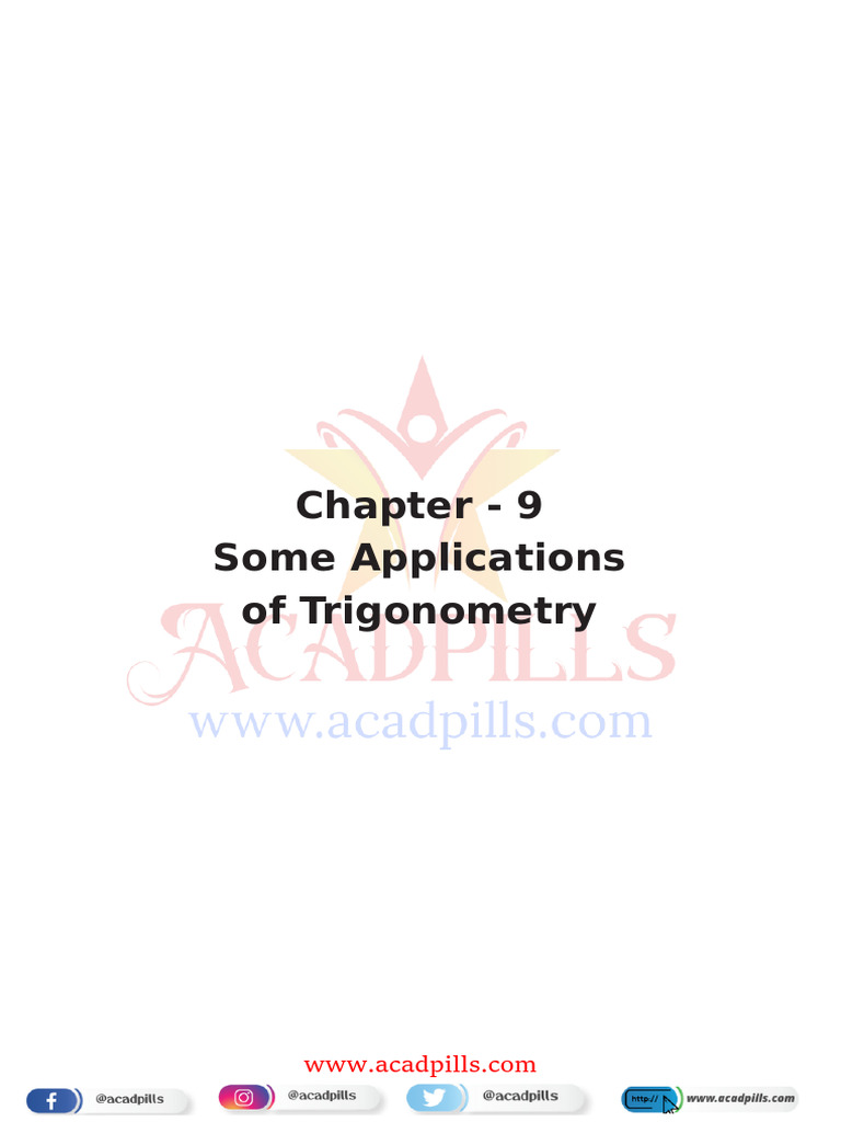 Chapter 9 Some Applications of Trigonometry | PDF