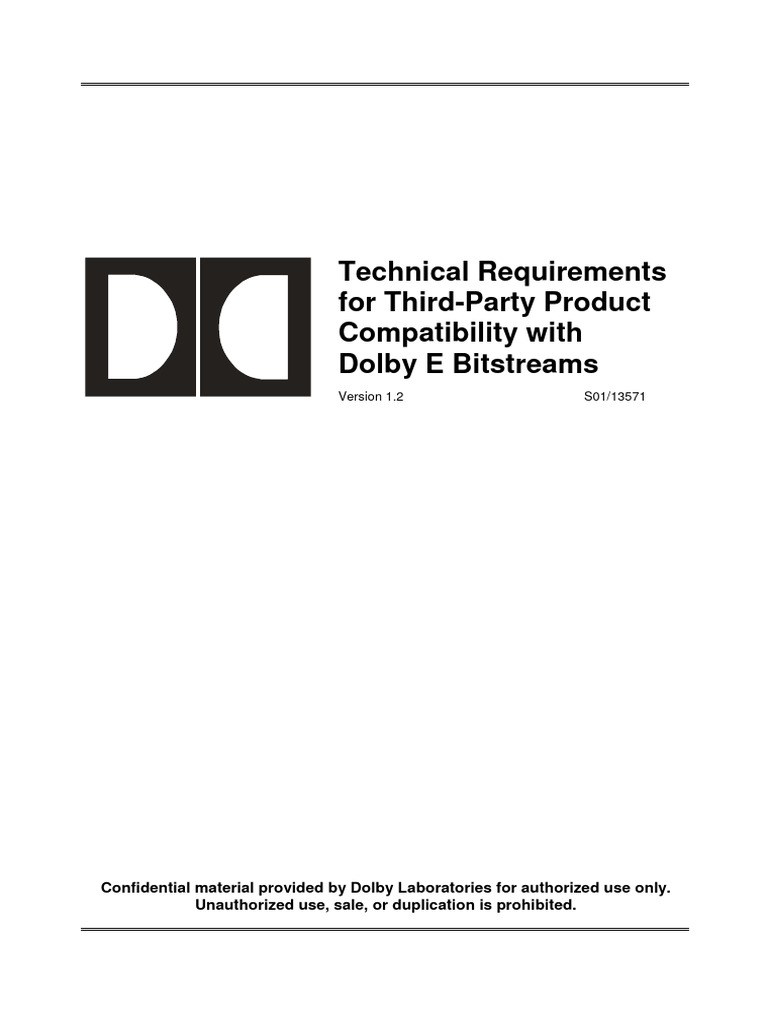 Dolby e Tech Doc - 1.2 | PDF