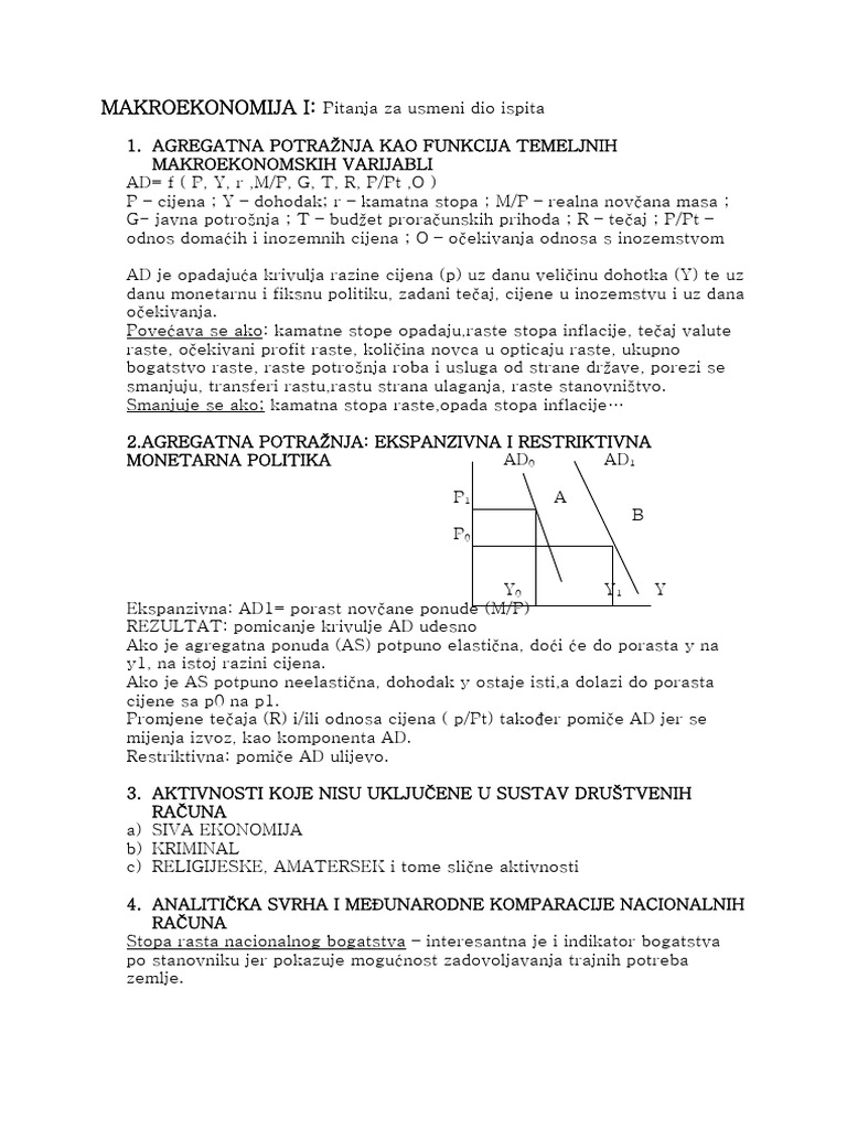 Makroekonomija I Usmeni | PDF