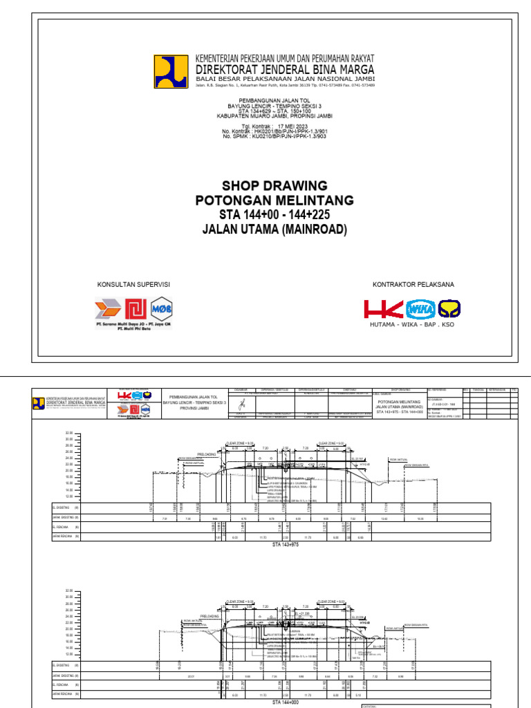 Direktorat Jenderal Bina Marga: Shop Drawing Potongan Melintang STA 144 ...