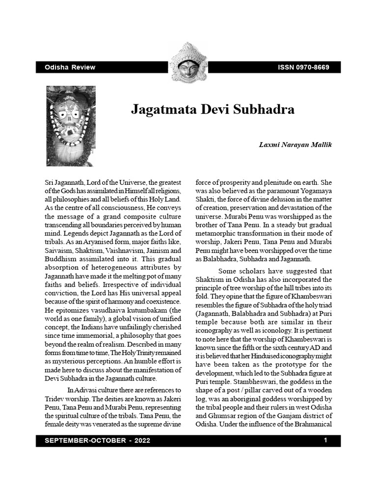 Jagatmata Devi Subhadra | PDF | Devi | Vaishnavism