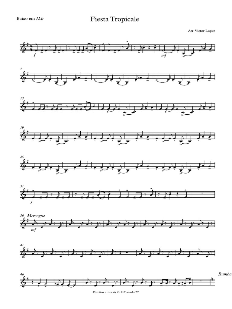 Fiesta Tropicale - Baixo em Mib | PDF