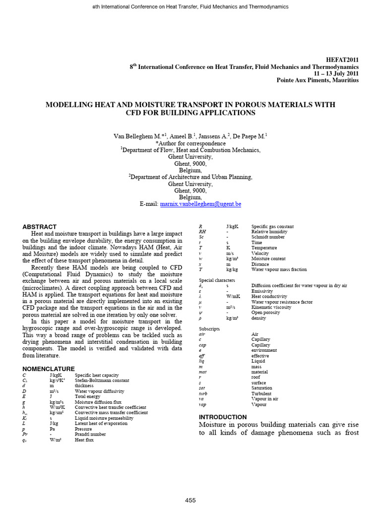 VanBelleghem_Modelling_2014 | PDF | Diffusion | Heat