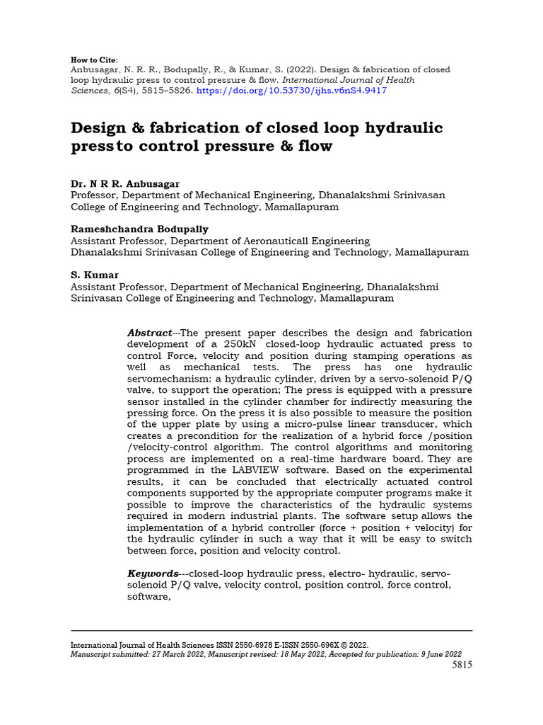 Design_fabrication_of_closed_loop_hydraulic_press_ | PDF