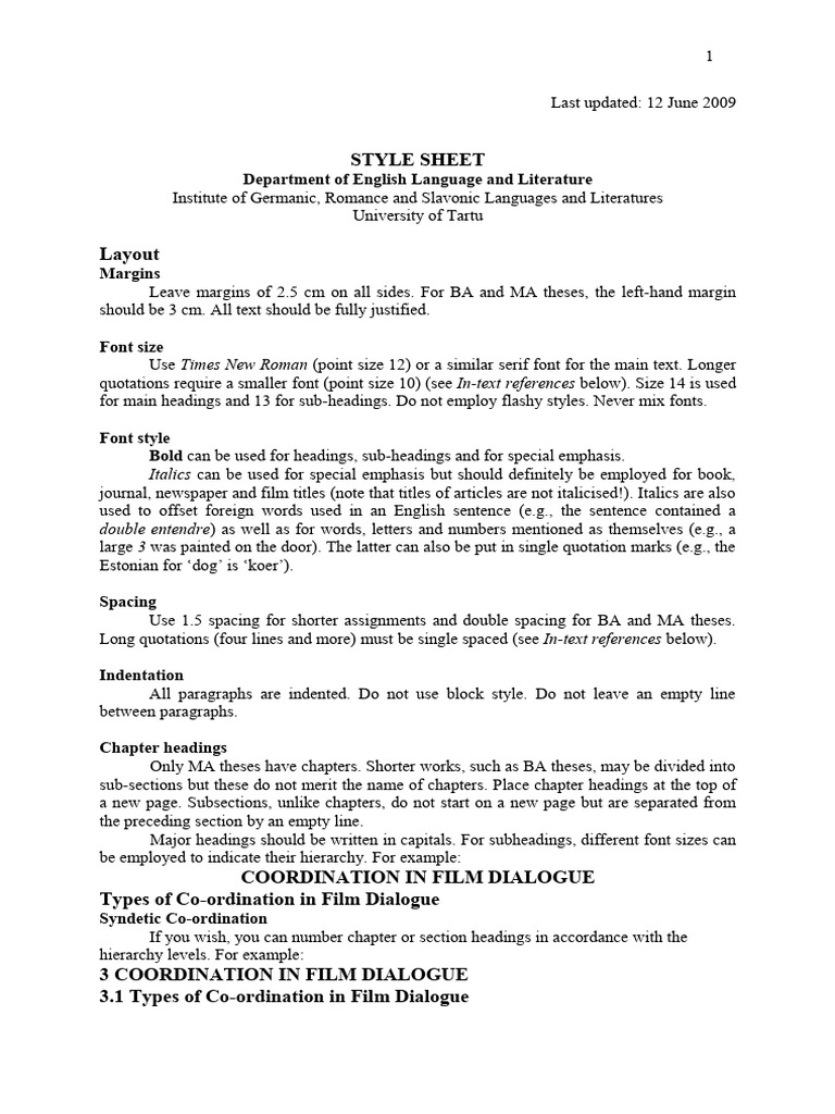 Guidelines Style Sheet | PDF | Ellipsis | Bracket