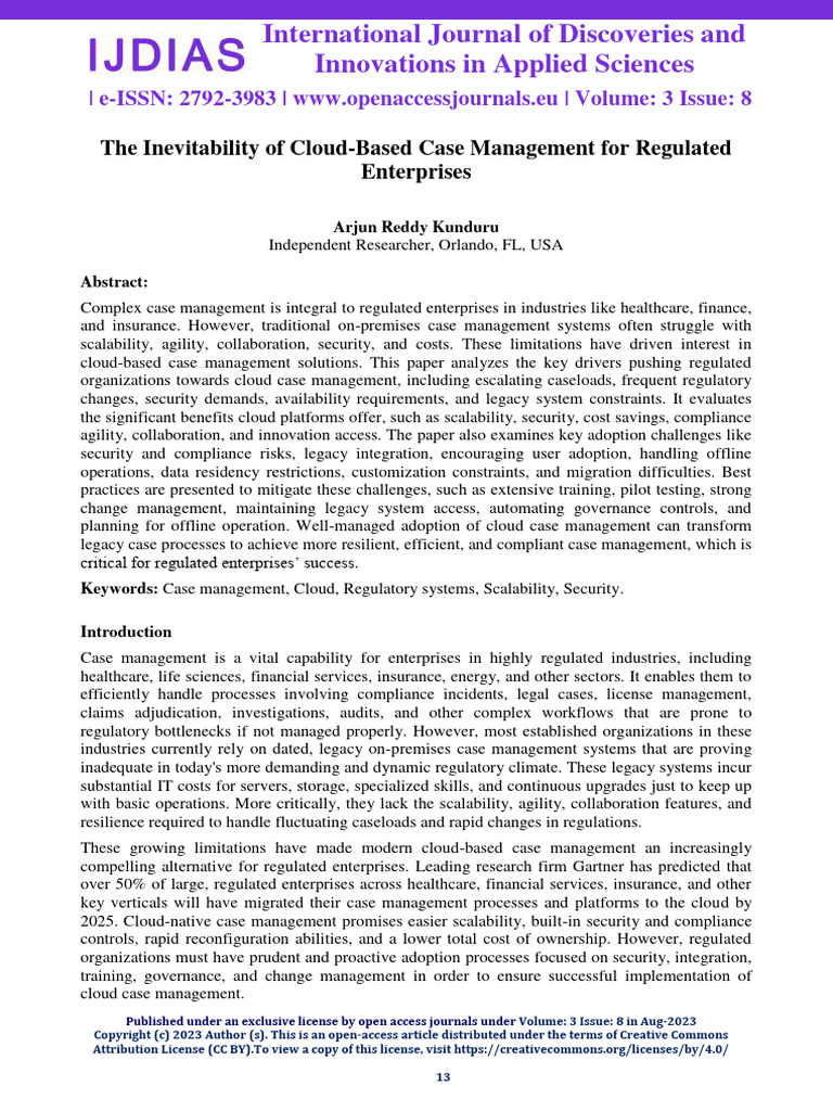 The Inevitability of Cloud-Based Case Management For Regulated Enterprises | PDF | Cloud ...