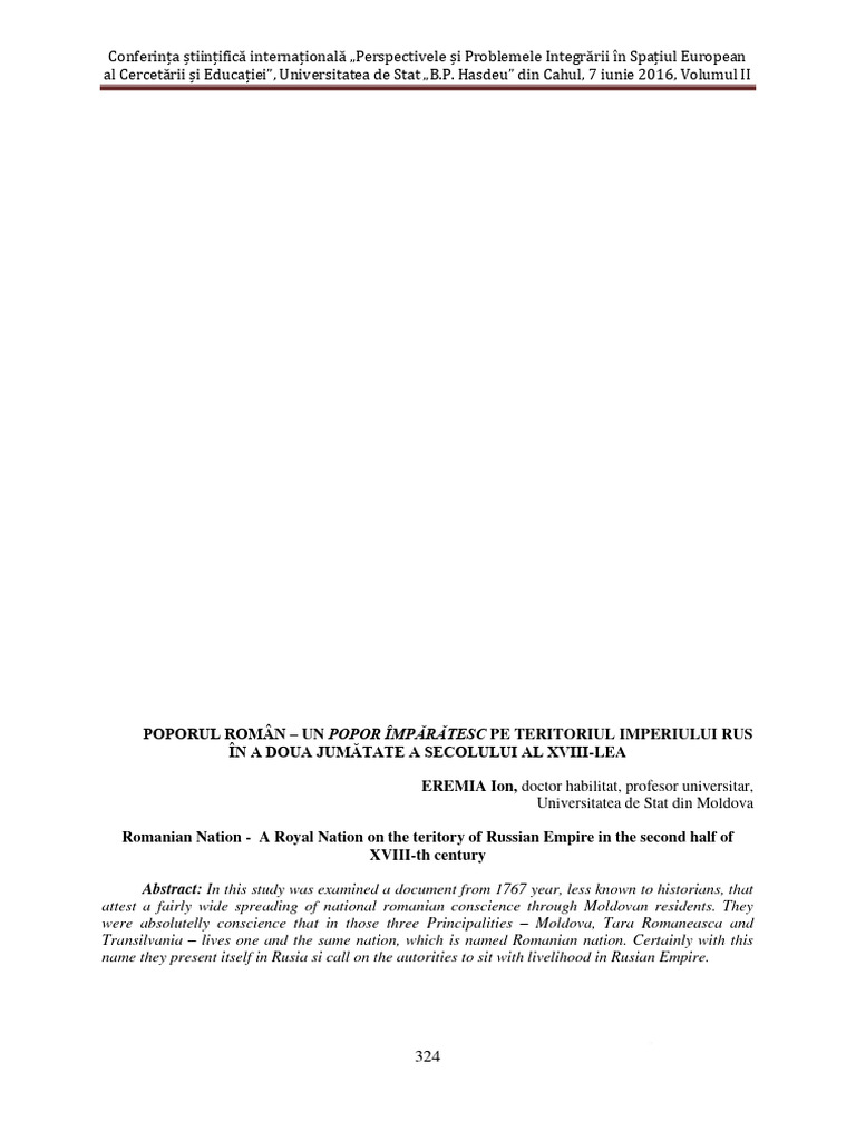 Poporul Roman Un Popor Imparatesc Pe Ter | PDF