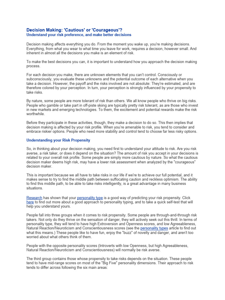 Decision Making | PDF