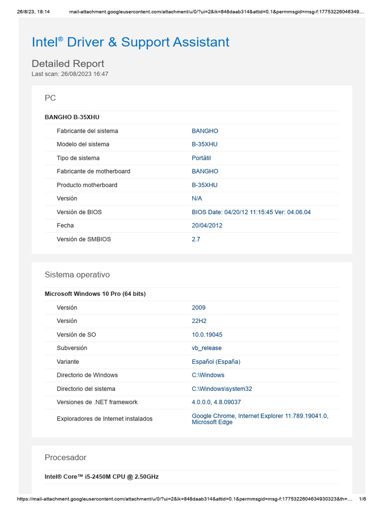 Intel Driver and Support Assistant Report | PDF | Microprocesador | Intel