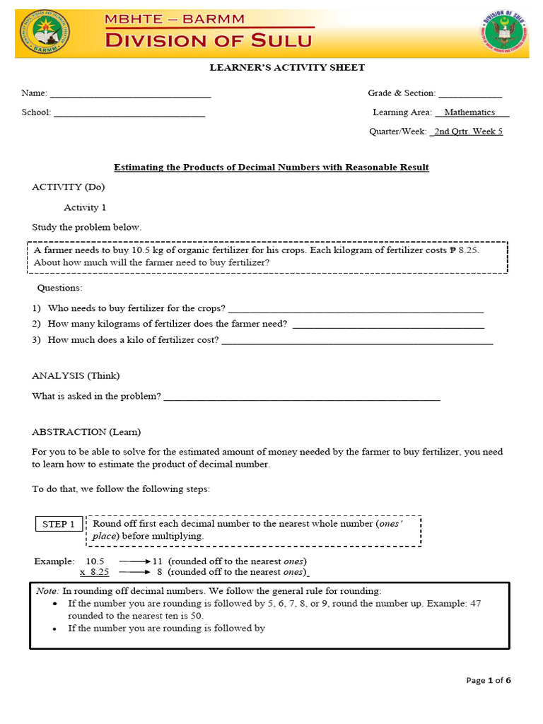 Sulu G5 MATH Q2 W5 008 | PDF