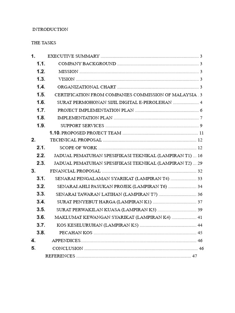 Toc Tender Sample | PDF