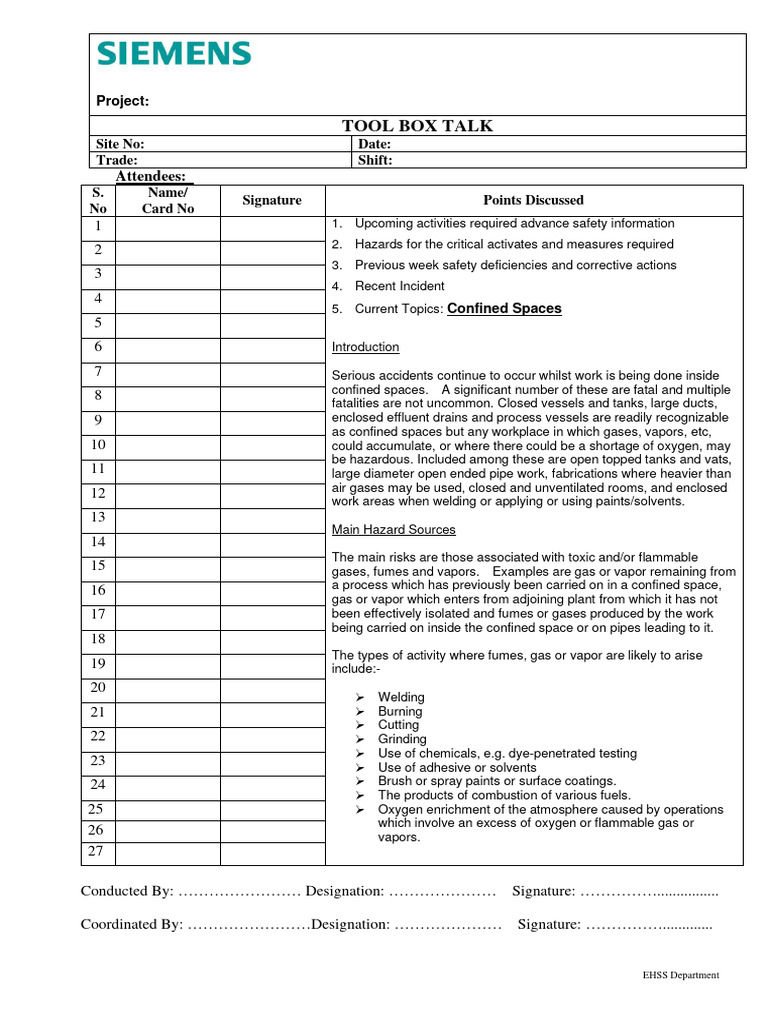 Confined Space | PDF | Oxygen | Safety