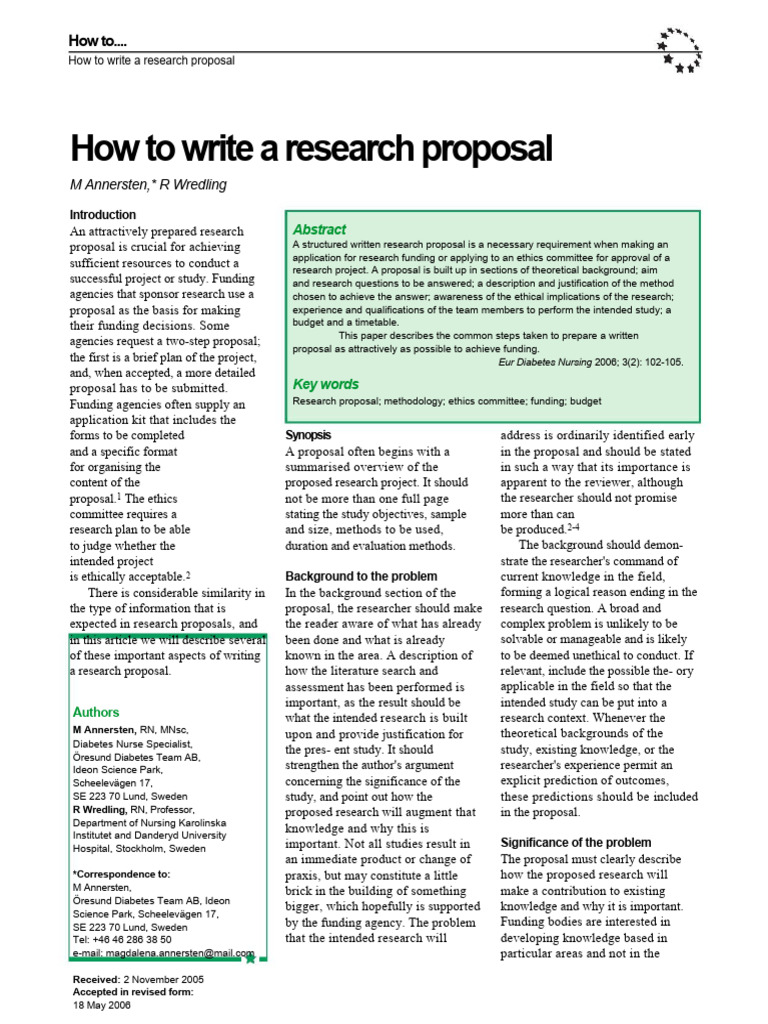How To Write A Research Proposal | PDF