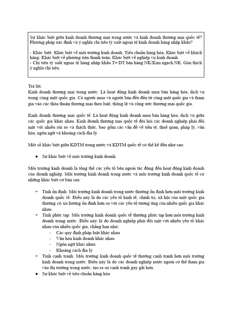 Đề cương KDTM | PDF