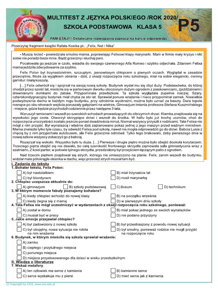 Multitest P5 2020 | PDF