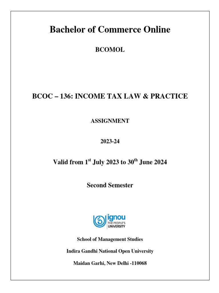 Bcoc 136 | Download Free PDF | Expense | Tax Deduction