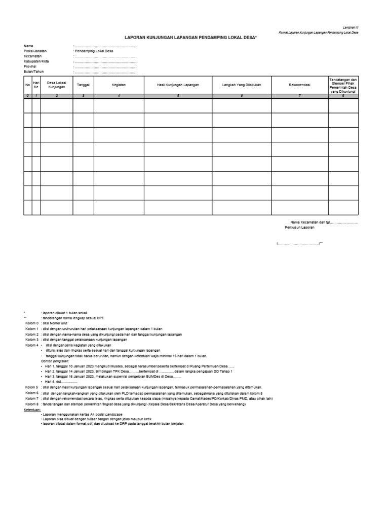Form Kunlap PLD | PDF