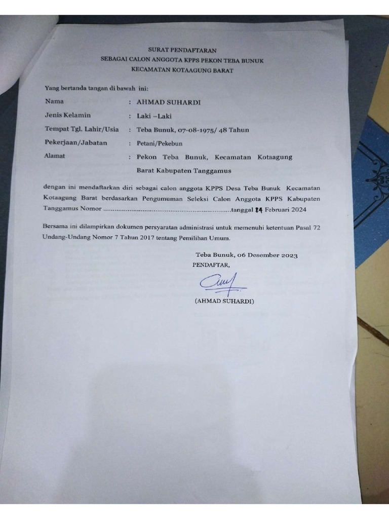 Pendaftaran Dik | PDF