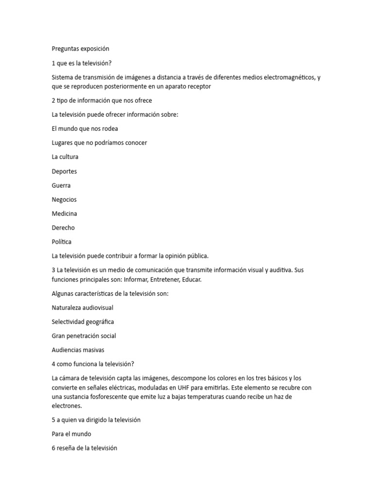 Preguntas Exposición | PDF