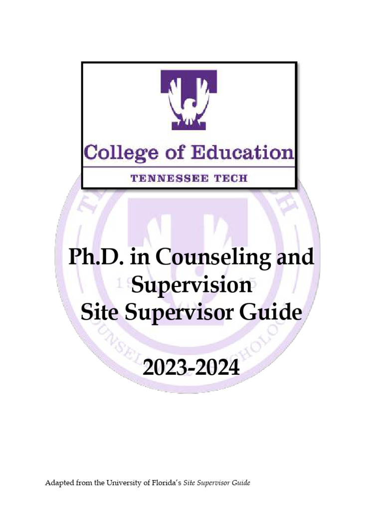PHD Site Supervisor Guide | PDF | Counseling Psychology | Psychotherapy