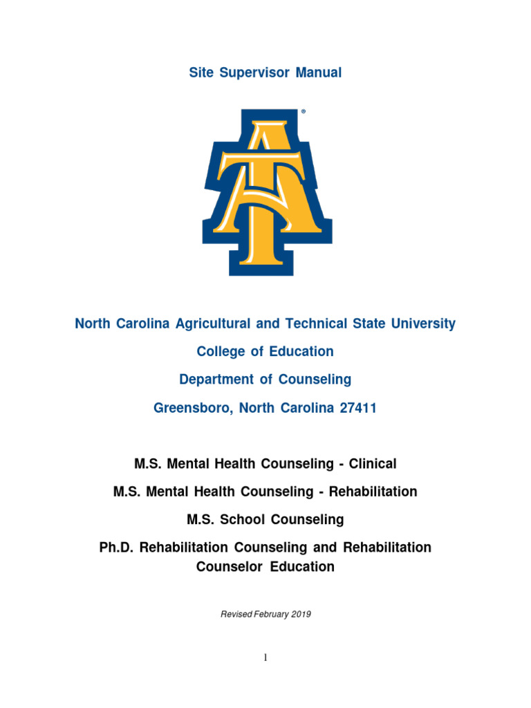 Site Supervisor Manual for Counseling Programs | PDF | Counseling ...