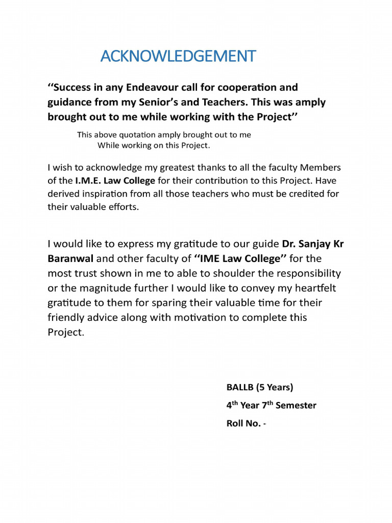 Acknowledgement | PDF