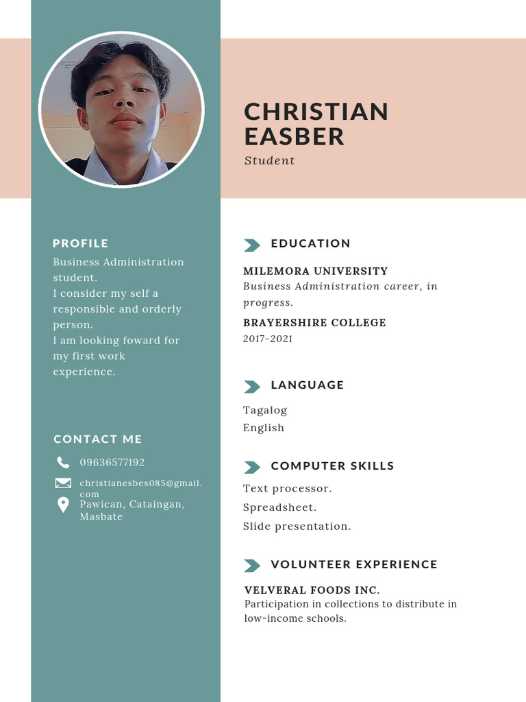 White Simple Student CV Resume | PDF