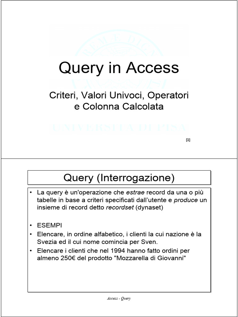 Access Query | PDF