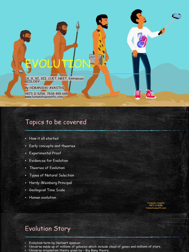 EVOLUTION Class Notes PPT-1-10 | PDF | Biology | Nature