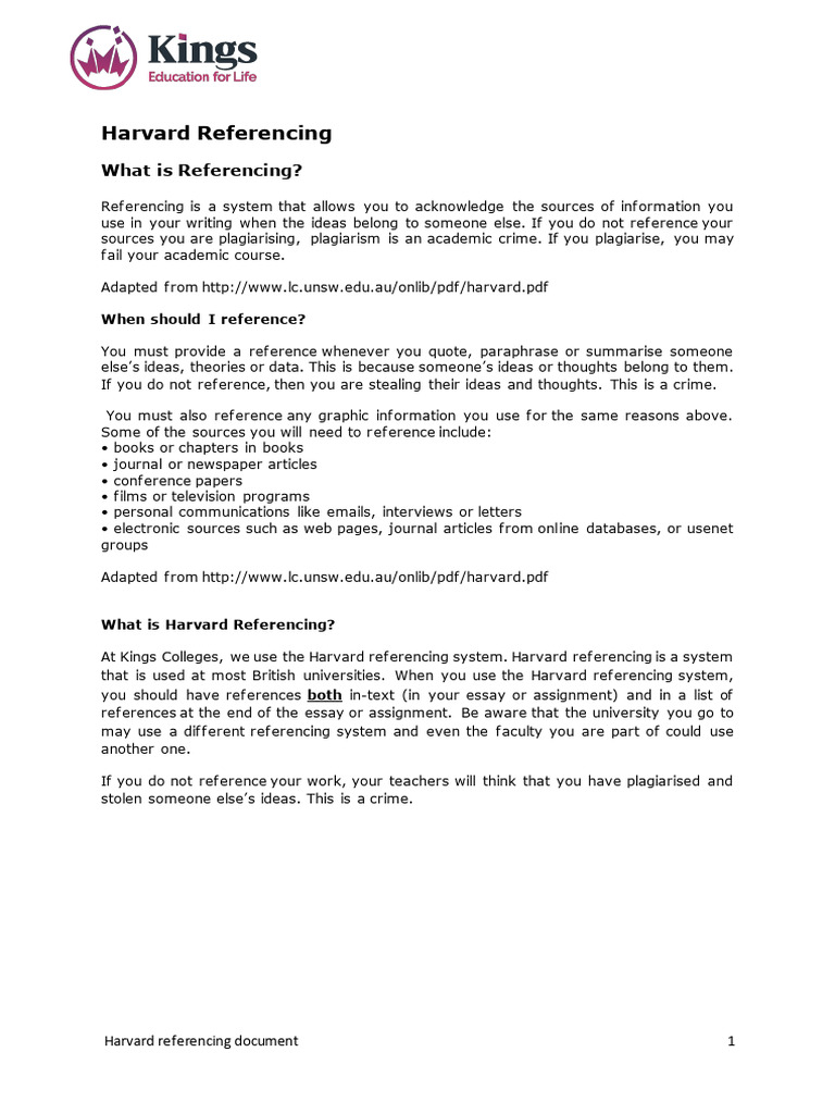 Harvard Referencing Guide Explained | PDF | Plagiarism | Citation