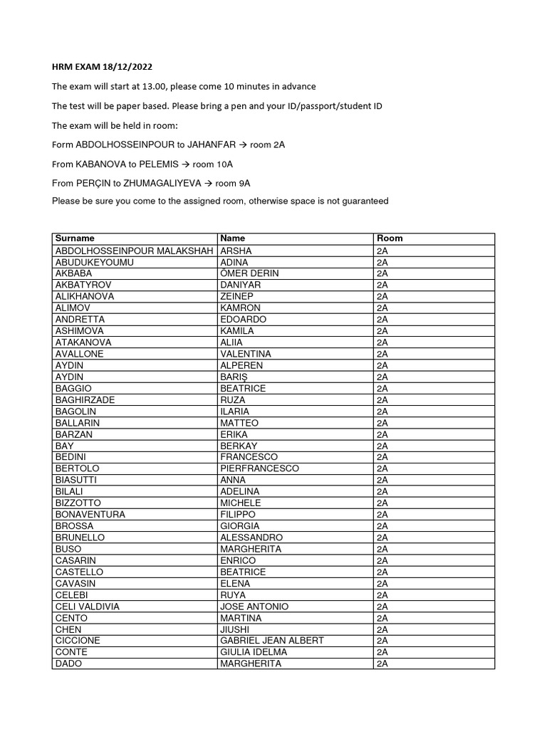 HRM Exam 18 12 2023 | PDF