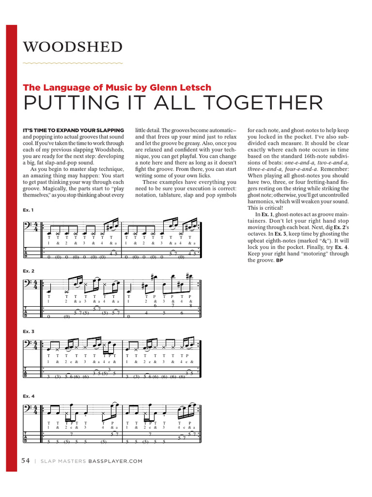 Slap Exercises Bass Player Mag | PDF