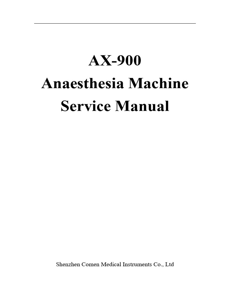 AX-900 Anaesthesia Machine Service Manual | PDF