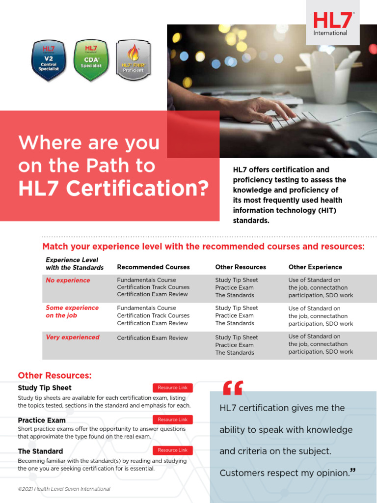 24013B360D6A2010 - Path To HL7 Certification | PDF
