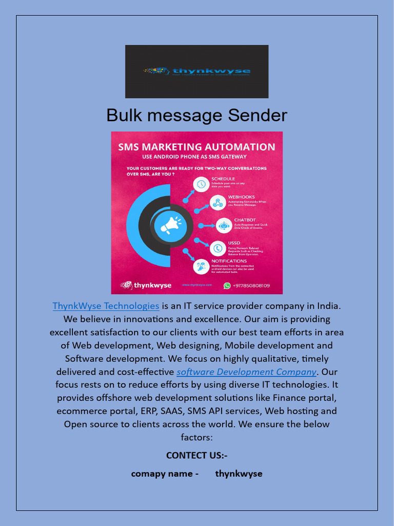 Bulk Message Sender | PDF