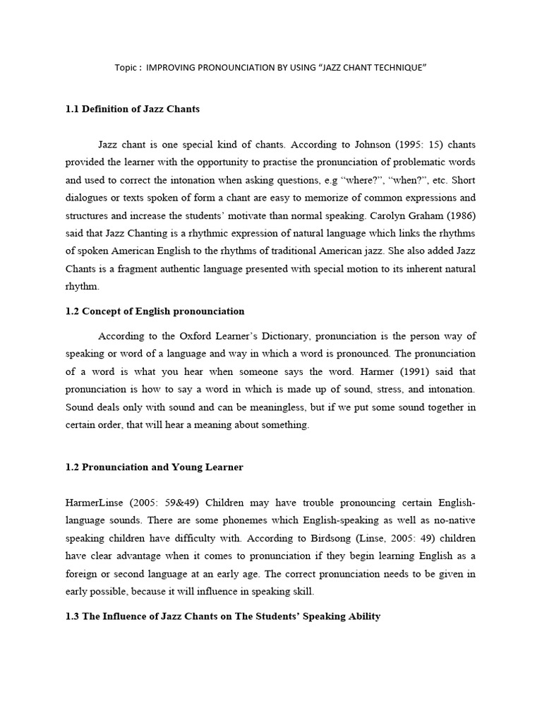 Jazz Chant Technique for Pronunciation | PDF