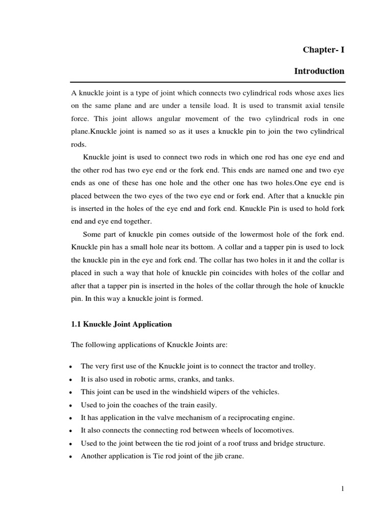 Knuckle Joint: Design and Applications | PDF | Tension (Physics) | Steel