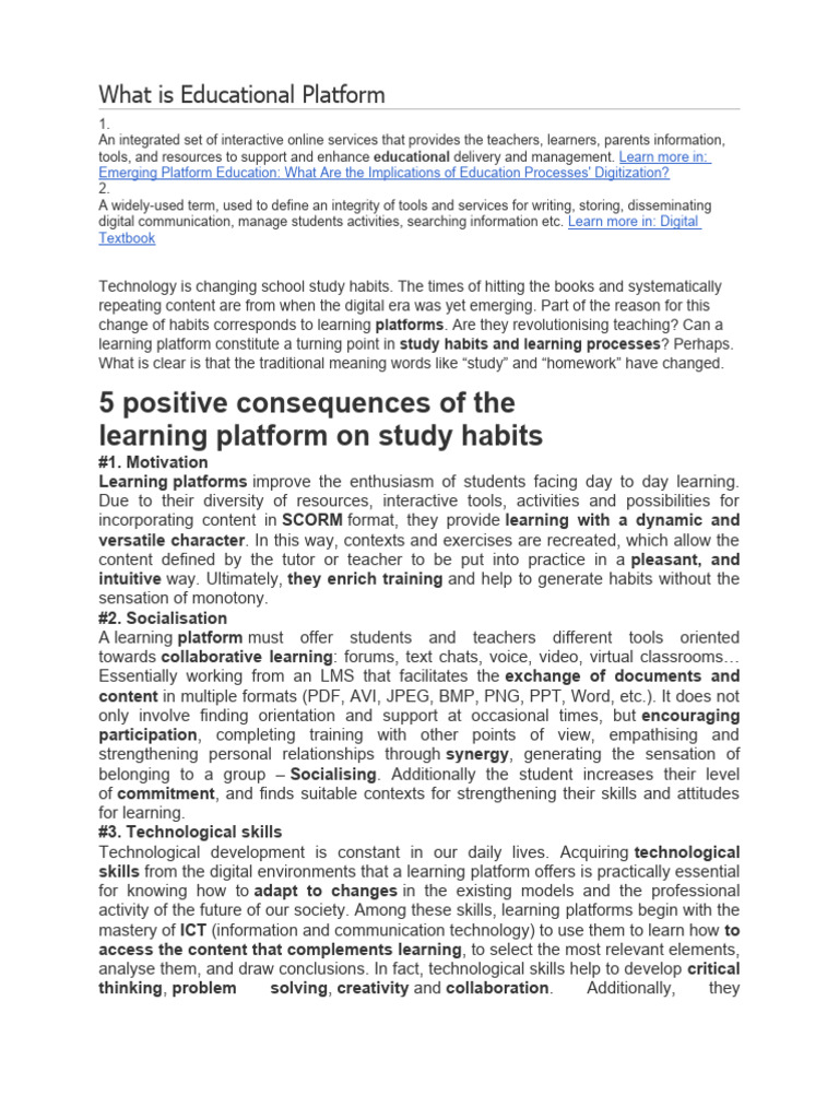 What Is Educational Platform | PDF | Educational Technology | Learning