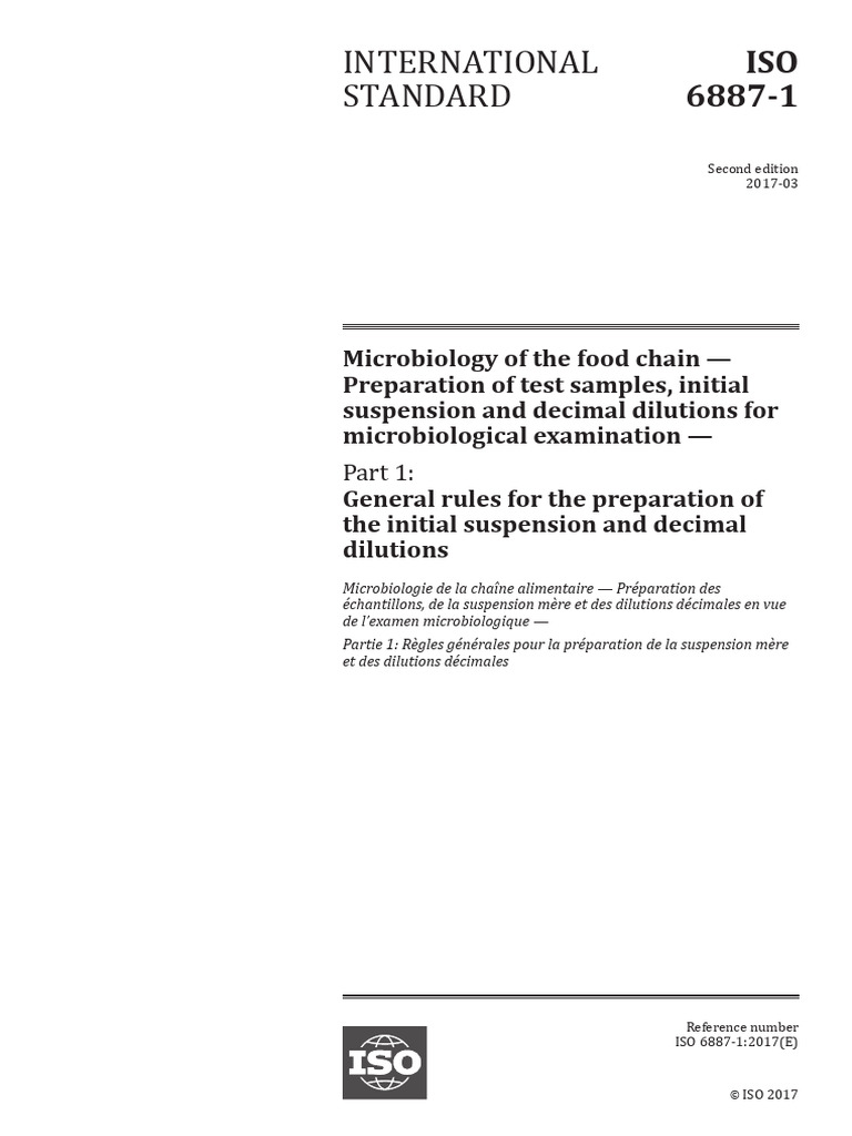 Iso 6887-1 - 2017 (E) | PDF | International Organization For ...