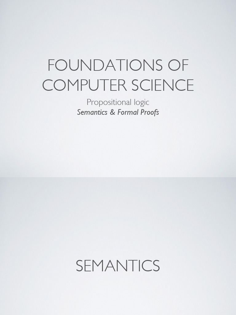 2 Propositional Logic Semantics And Formal Proofs Pdf Logic Mathematical Proof