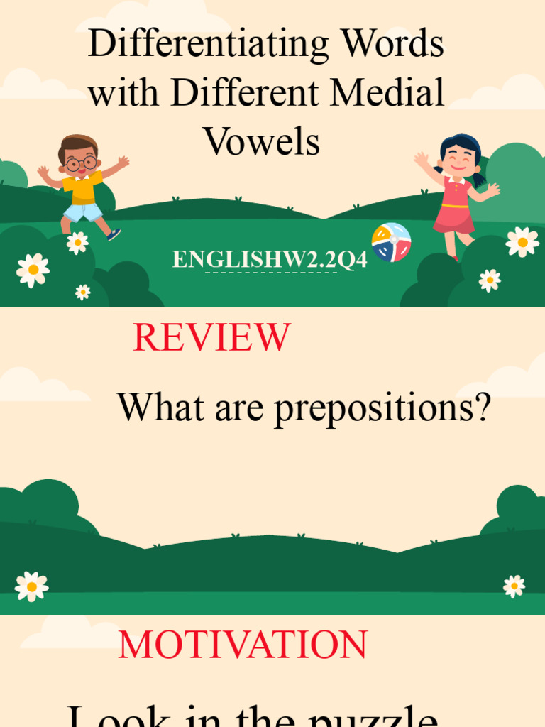 Differentiate Medial Vowel Sounds | PDF