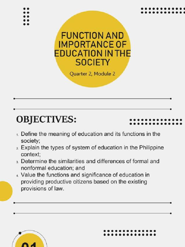 The Importance and Functions of Education | PDF