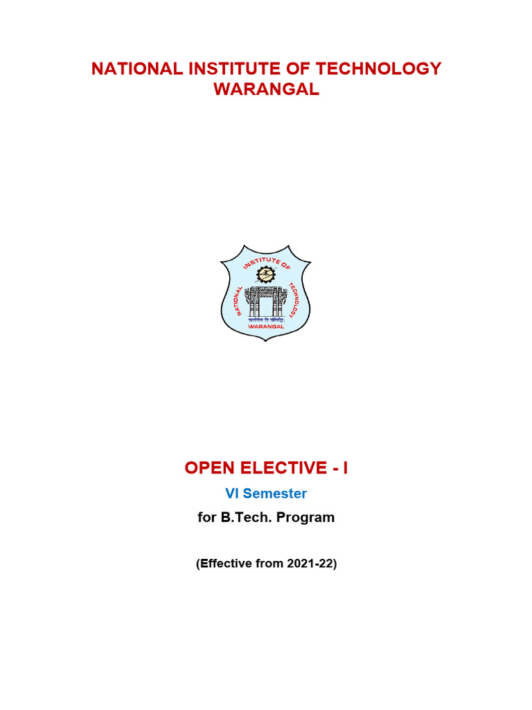 Open Elective 1 - VI Sem 1 | PDF | Composite Material | Nanotechnology