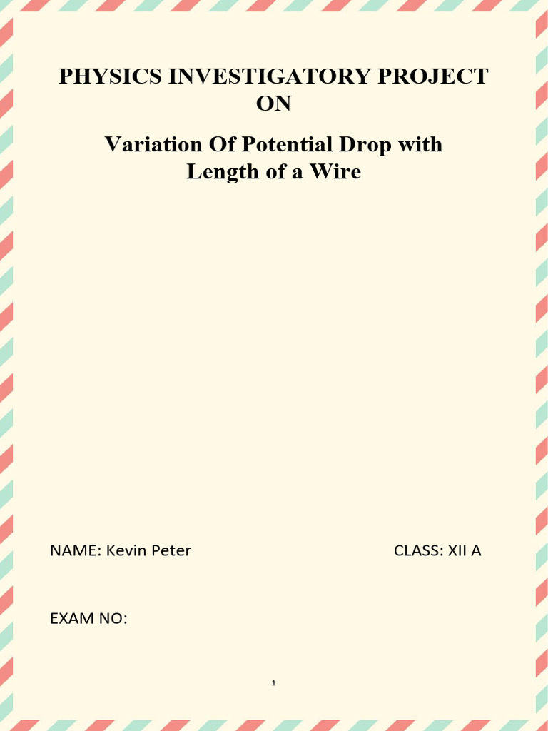 Physics Investigatory Project | PDF | Electrical Engineering | Electricity