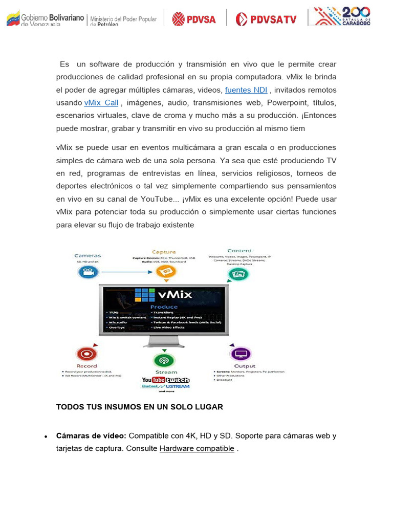 Es Un Software de Producción y Transmisión en Vivo Que Le Permite Crear Producciones de Calidad ...