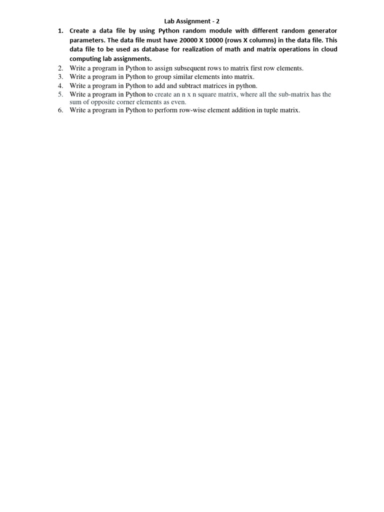 Lab Assignment 2 | PDF