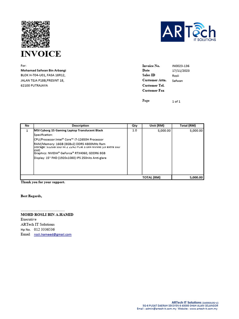 Invoice - Safwan Kastam | PDF | Manufactured Goods | Electronics