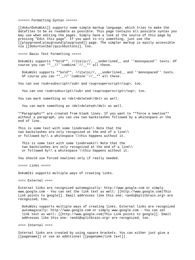 Syntax | PDF | Wiki | Html Element